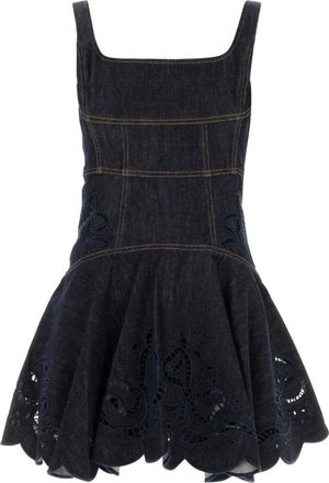Self Portrait Femme, Robes, Bleu, Taille: 38 FR Mini-robe en jean