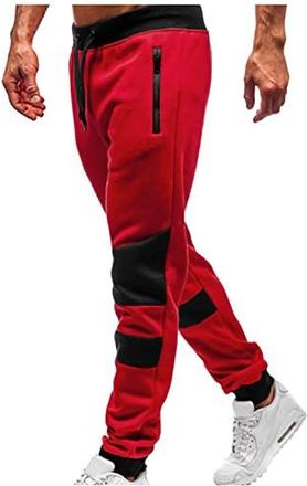 Generic Y2K Pantalon de surv&ecirc;tement pour homme avec cordon de serrage Pantalon de surv&ecirc;tement Bloc de couleur Pantalon de sport avec poches Pantalon de travai