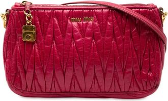 Miu Miu 2010-2025 Matelasse Leather shoulder bag - Rosa
