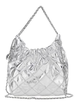 Tory Burch Womens Shoulder Bag Fleming Mini Metallic Cowhide Leather