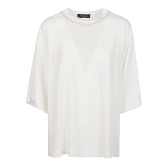 Fabiana Filippi Femme, Tops, Blanc, Taille: 36 FR Top Orn&eacute; de Perles