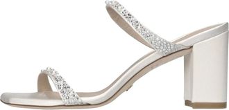Stuart Weitzman Femme, Chaussures, Blanc, Taille: 36 1/2 EU Royale Pearl 75 Block Slide