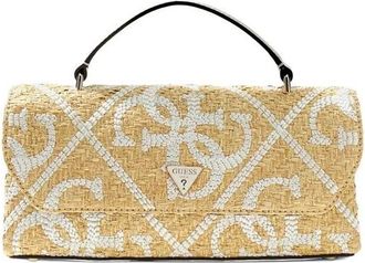 Guess Kirsten Henkeltasche mit &Uuml;berschlag - - Bags - Damen - Beige - ONE SIZE