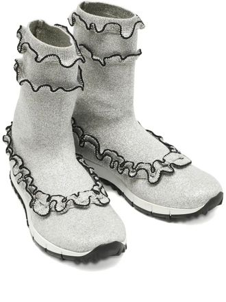 Jimmy Choo London baskets Eugene &agrave; volants - Gris