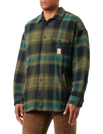 Wrangler Herren Overshirt Shirt, Oil Green,L