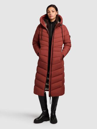 Khujo Steppmantel KHUJO INGRAM4, Damen, Gr. XXL, rot (dunkelrot), 100% Polyester, unifarben, regular fit, eingesetzt elastischer Bund, M&auml;ntel Steppmantel, T