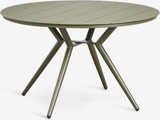 Sklum Runder Gartentisch aus Aluminium Valerie Tiefes Gr&uuml;n Olive &Oslash;125 cm