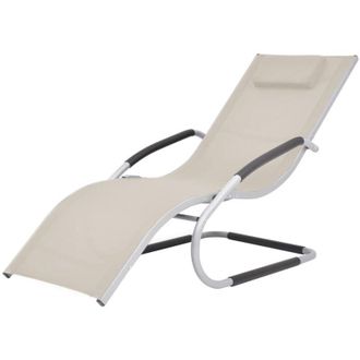 vidaXL Sonnenliege mit Kissen Aluminium und Textilene Creme vidaXL