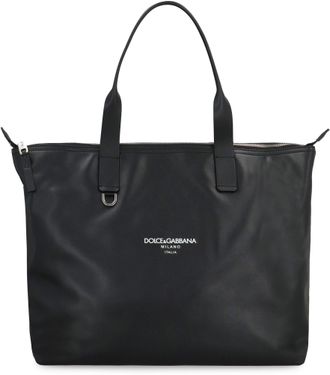 Dolce & Gabbana Mens Tote Bag Adamo Black Calf Leather