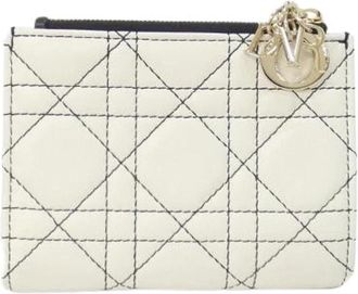 Dior Pre-owned Lady Dior Dahlia Lambskin Wallet Limited - Femme - Pre-owned - Blanc - Taille: ONE Size