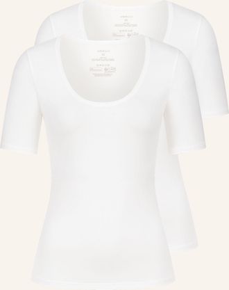 erlich textil Erlich Textil 2er Pack Light Touch Tiefausgeschnittenes T-Shirt Mit Lyocell - Seidig Weich weiss