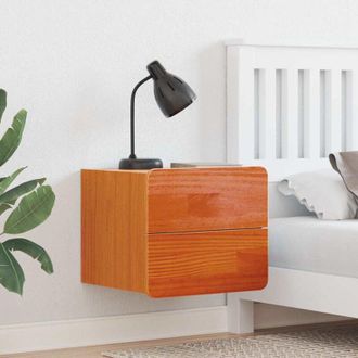 vidaXL Nachttisch 2 pcs Braun 39 x 34 x 33 cm Kiefer Massivholz Vidaxl