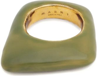 Marni Ring mit Trapezform - Gr&uuml;n