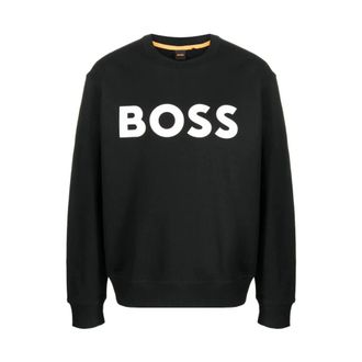 HUGO BOSS Homme, Sweatshirts et sweats &agrave; capuche, Noir, Taille: M SweaT-shirt en Coton avec Logo Imprim&eacute; et Col Rond