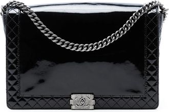 Chanel Hobo Bags - Extra Large Patent Boy Reverso Flap - Gr. unisize - in Schwarz - f&uuml;r Damen