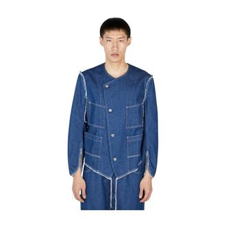 Sulvam Homme, Vestes, Bleu, Taille: M Veste en jean avec manches tulipe