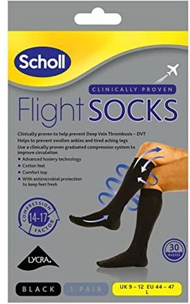 Dr. Scholls Scholl Footcare - 1 paire de Bas de Contention - Noir - Taille 43 - 46