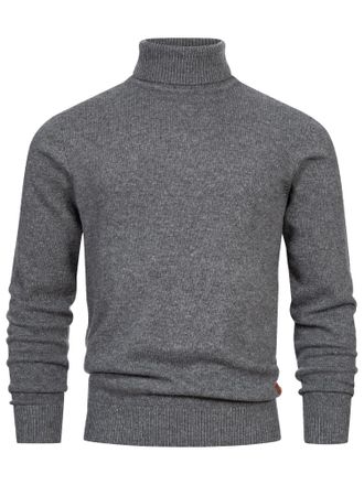 Indicode Herren INMargous Roll Neck Klassischer Rollkragenpullover | Herrenpullover Strickpullover f&uuml;r M&auml;nner Charcoal Mix, XXL