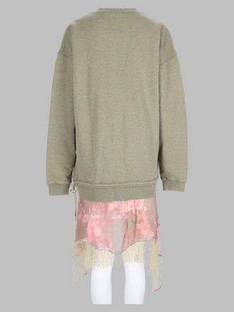 Diesel Cotton Sweatshirt with Chiffon Lace Skirt Dress - Multicolor