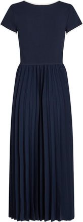 Tommy Hilfiger Damen Kleid Contrast Soft Pleat Fit & Flare, Blau (Dark Night Navy), XL