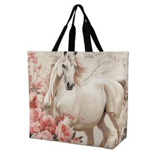 Generic Image De Cheval Sac Courses R&eacute;utilisable Tote Bag Pliable Sac Fourre-Tout Pour Plage Gym Universit&eacute;