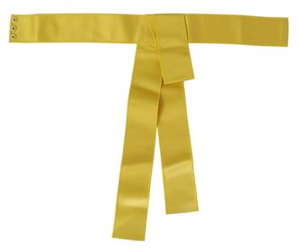 Dolce & Gabbana Womens Yellow Wide Snap Button Closure Silk Belt