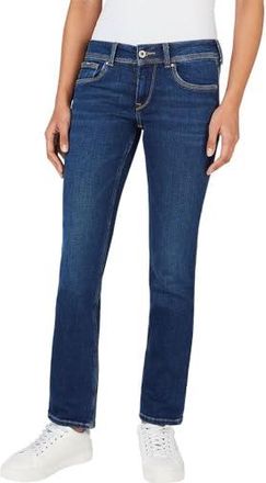 Pepe Jeans London Femme Slim Taille Basse À Un Bouton Pl204587, Bleu (Denim-CT5), 33W/30L