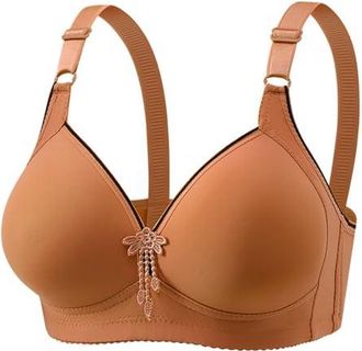 Generic Sous-v&ecirc;tement pour femme grande taille, confortable, avec couverture compl&egrave;te, pour le quotidien, respirant, sans armature, avec maintien et, caf&eacute;, XX