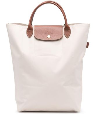 Longchamp sac cabas m&eacute;dium en toile - Tons neutres