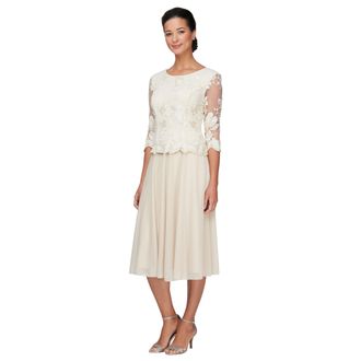 Alex Evenings Damen Brautmutter mit Besticktem Mieder, f&uuml;r Hochzeitsg&auml;ste (Zierliche und Normale Gr&ouml;&szlig;en) Kleid f&uuml;r besondere Anl&auml;sse, Taupe, 42