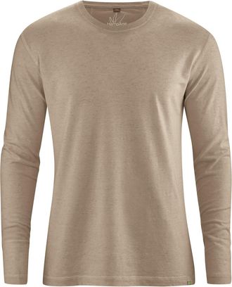 Hempage Hempage Herren vegan Langarmshirt Basic Grit Beige