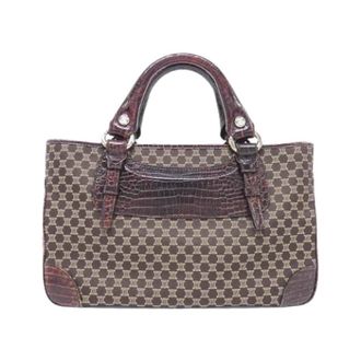 Celine Sac &agrave; main en toile et cuir Boogie Pre-owned - Femme - Pre-owned - Brun - Taille: ONE Size
