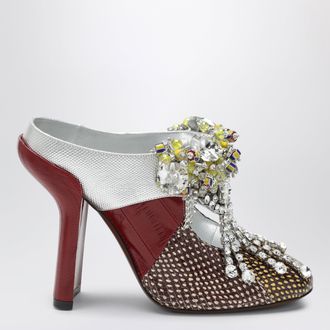 Dries Van Noten Patchwork-Mules aus Leder mit Verzierung