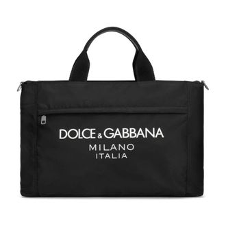 Dolce & Gabbana Logo Print Nylon Tote Bag - - Bags - Herren - Schwarzk - ONE SIZE