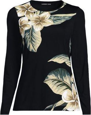 Lands End Badeshirt, Damen, Gr&ouml;&szlig;e:36-38 regular, Schwarz, Nylon-Mischung, by Lands End