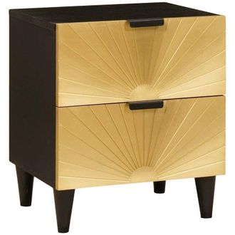 vidaXL Table de chevet avec tiroir Noir et or 40 x 33.5 x 46 cm vidaXL