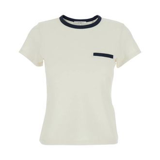 Frame Denim Pique Baby Tee - - Tops - Damen - Wei&szlig; - L
