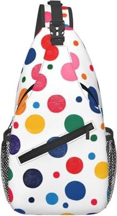 Generic Sacoche Tactique Motif &agrave; pois color&eacute;s Antivol Sac &agrave; Bandouli&egrave;re Mode Sac &agrave; Dos De Voyage pour Randonn&eacute;e &eacute;cole Femme