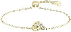 BOSS Jewelry Bracelet pour Femme Collection LIVE PRECIOUS en Or Jaune Clair avec des Anneaux Entrelacés et des Cristaux - 1580757