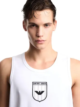 Emporio Armani Mens Top White Cotton Tops