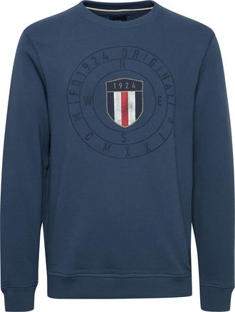 FQ1924 FQBirge Herren Sweatshirt Pullover Pulli mit Print und Rundhalsausschnitt O-Neck, Größe:M, Farbe:Dark Denim (194118)