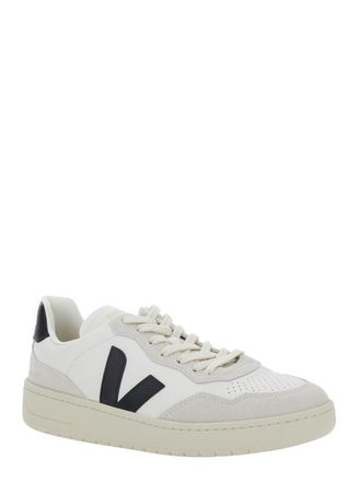 Veja Unisex V90 White Sneaker With Side Logo Leather Trainers