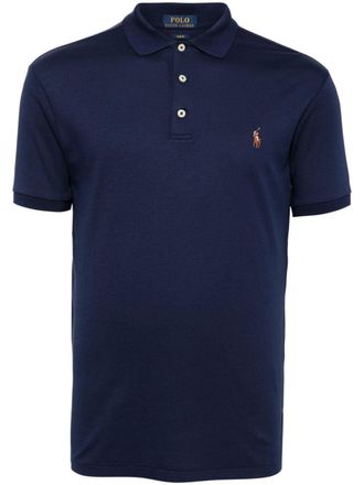 Polo Ralph Lauren polo &agrave; logo brod&eacute; - Bleu