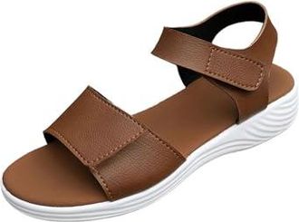 Generic Sandales compens&eacute;es &agrave; bout ouvert pour femme - &Eacute;l&eacute;gantes et confortables - Respirantes - L&eacute;g&egrave;res - Coupe large - Avec soutien de la vo&ucirc;te plantaire - 