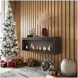 Skraut Home | Elektrokamin LED | Elektrische Kamine | 107x38x25cm | Wohnzimmer - Esszimmer | Elektrokamin. Maße | Moderner Stil | Schwarz