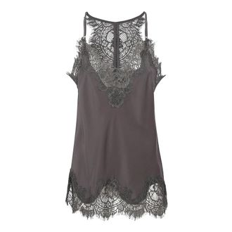Gold Hawk Seiden-Slip-Top mit Spitzendetails - - Tops - Damen - Grau - S