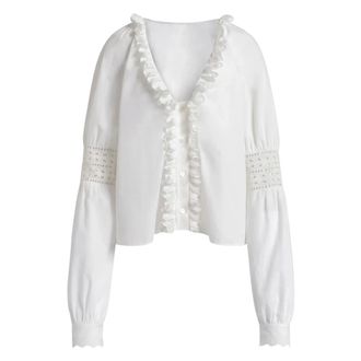 Alberta Ferretti Femme, Blouses et Chemises, Blanc, Taille: 38 FR Alberta Ferretti Chemises Blanc