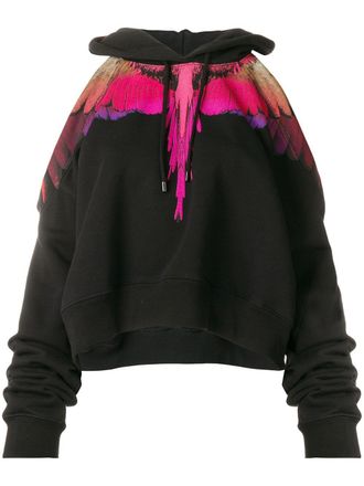 Marcelo Burlon sweat &agrave; capuche crop imprim&eacute; - Noir