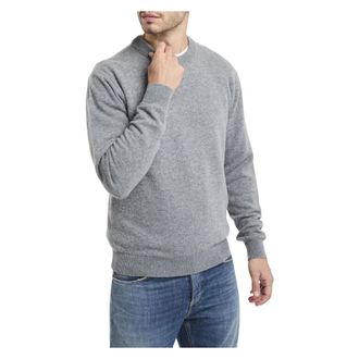 Daniele Fiesoli Rundhals-Pullover aus Merinowolle und Baumwolle - - Knitwear - Herren - Grau - L
