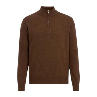 Oscar Jacobson Pull Patton &agrave; demi-zip - Homme - Pulls - Brun - Taille: 2XL